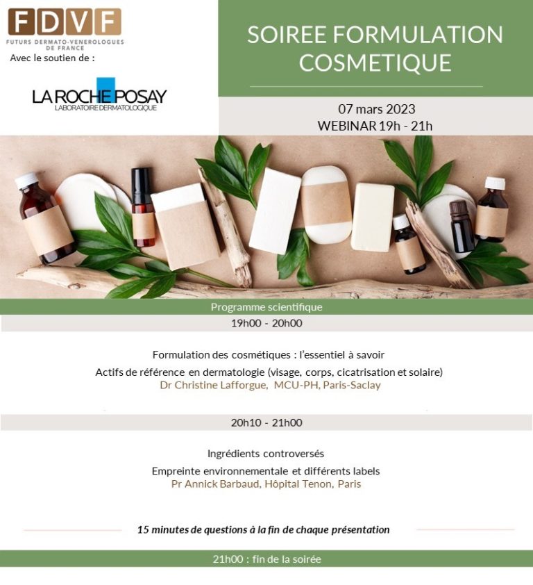 Webinar Formulation cosmétique FDVF le 7 mars 2023 ! – FDVF