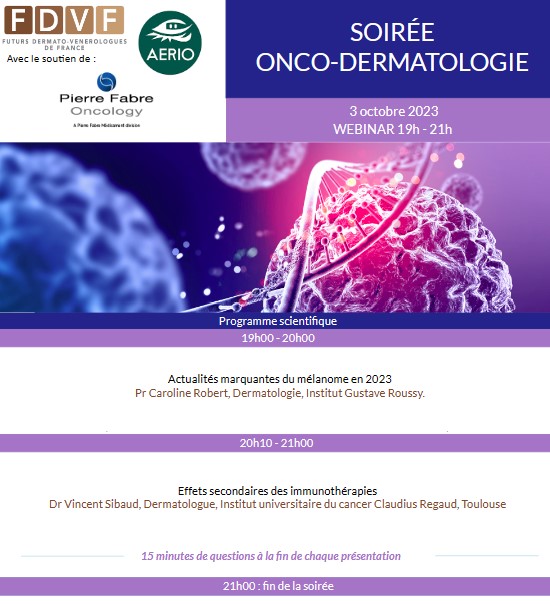 Webinar Oncodermatologie FDVF le 3 octobre 2023 ! – FDVF