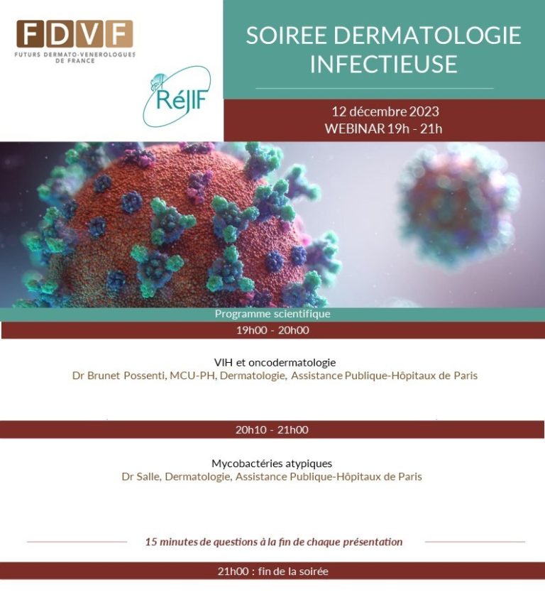 Soirée de formation Dermato-infectiologie, le 12 décembre 2023 ! – FDVF